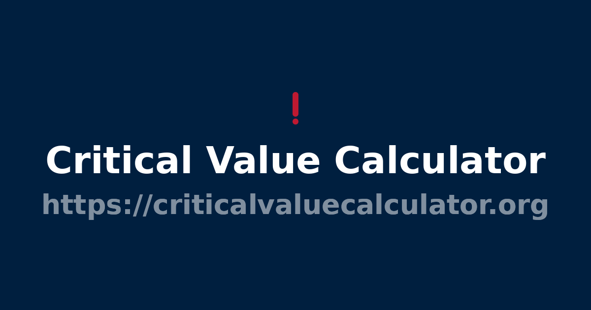 Critical Value Calculator